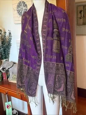Accessories | Purple Paris Woven Scarf Shawl Long And Thick Made Of ...